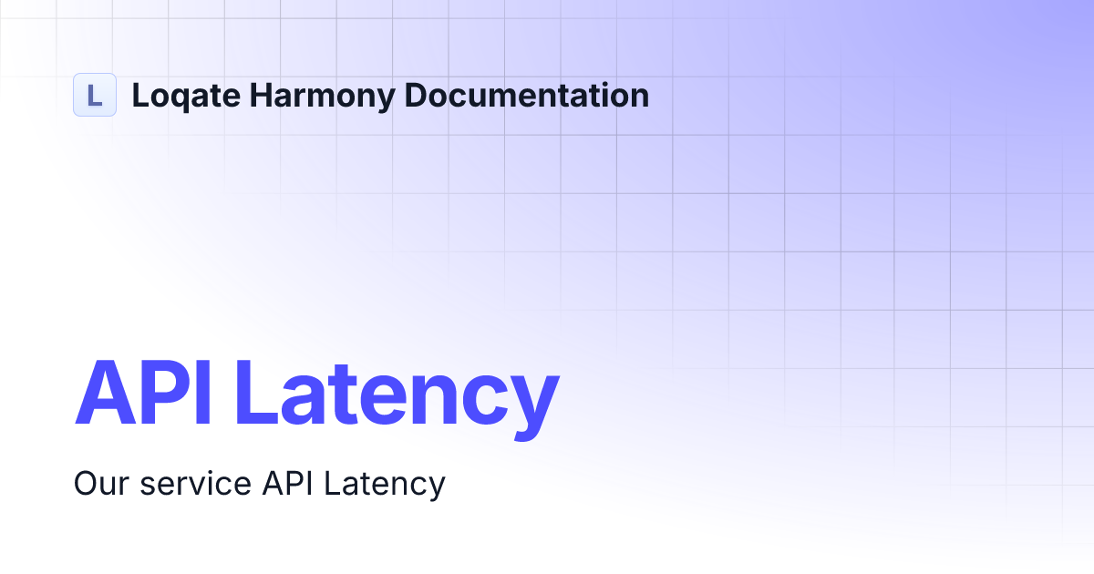 API Latency | Loqate Harmony Documentation