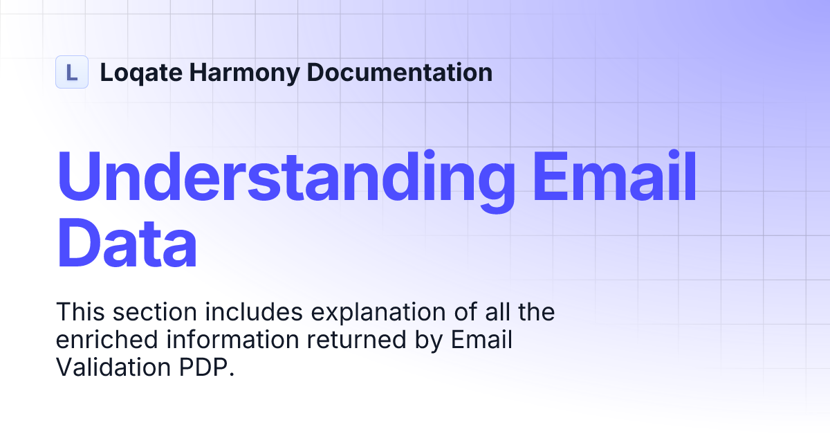 Understanding Email Data | Loqate Harmony Documentation
