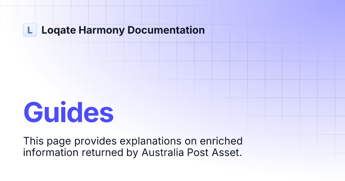 Guides | Loqate Harmony Documentation