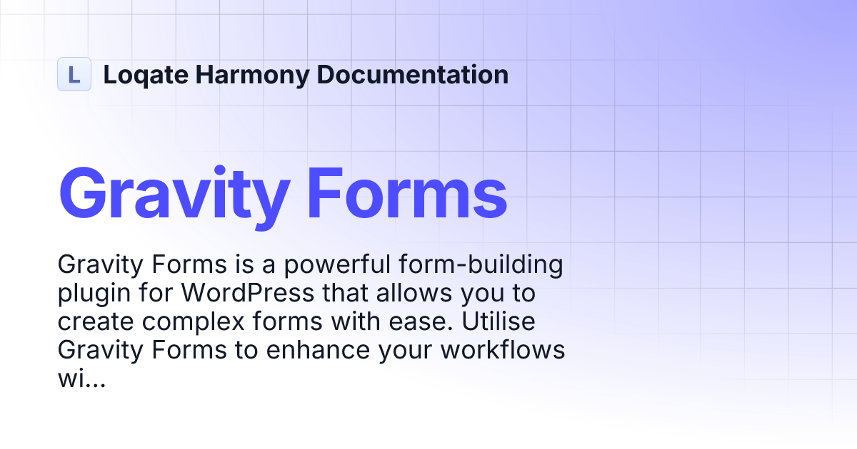 Gravity Forms | Loqate Harmony Documentation